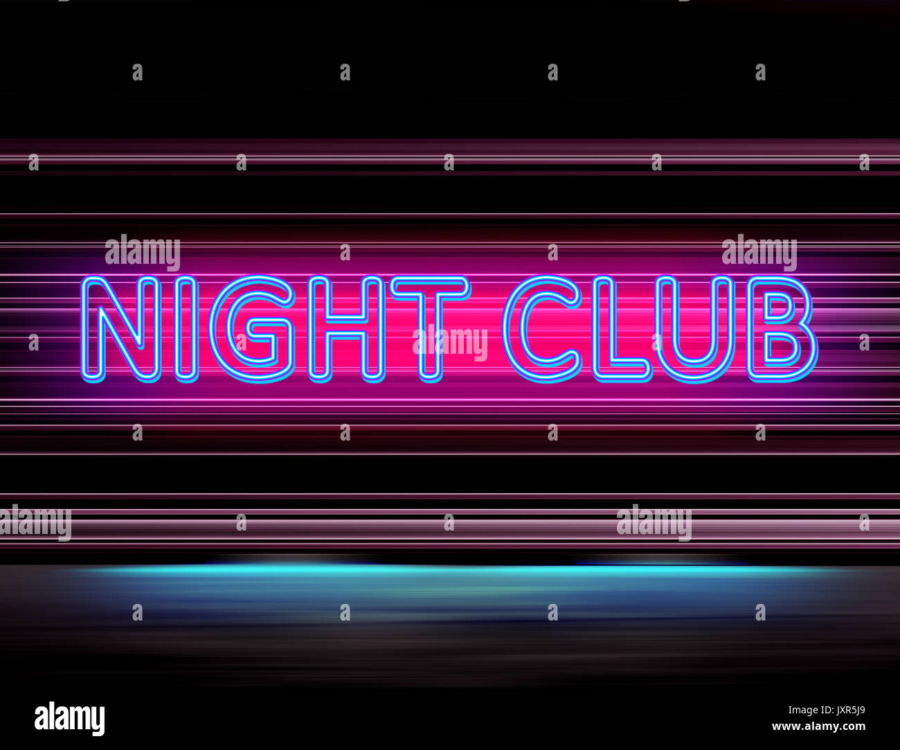 colored lighting sign of night club Stock Photo - Alamy