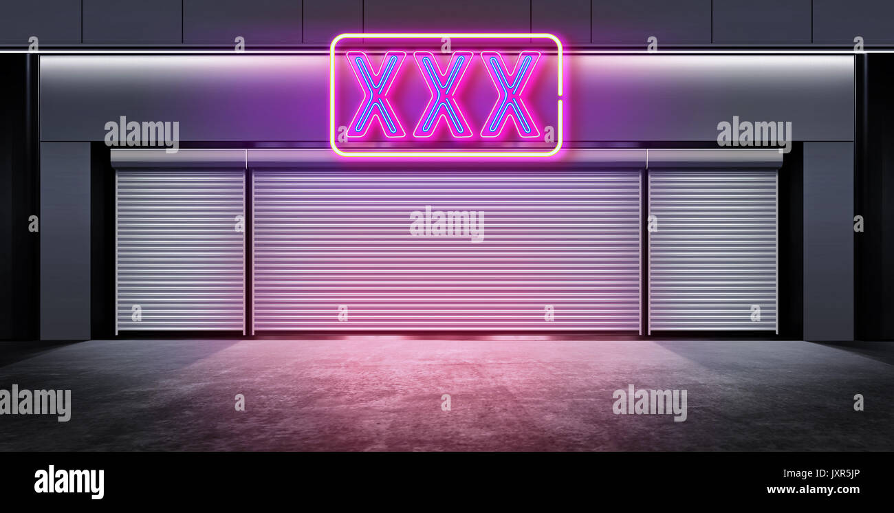 modern closed nightclub on street of city at night time Stock Photo - Alamy