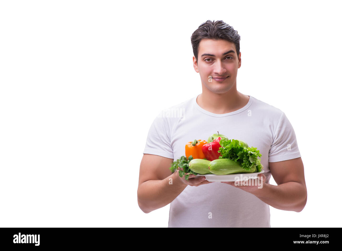 Man in healthy eating concept Stock Photo - Alamy