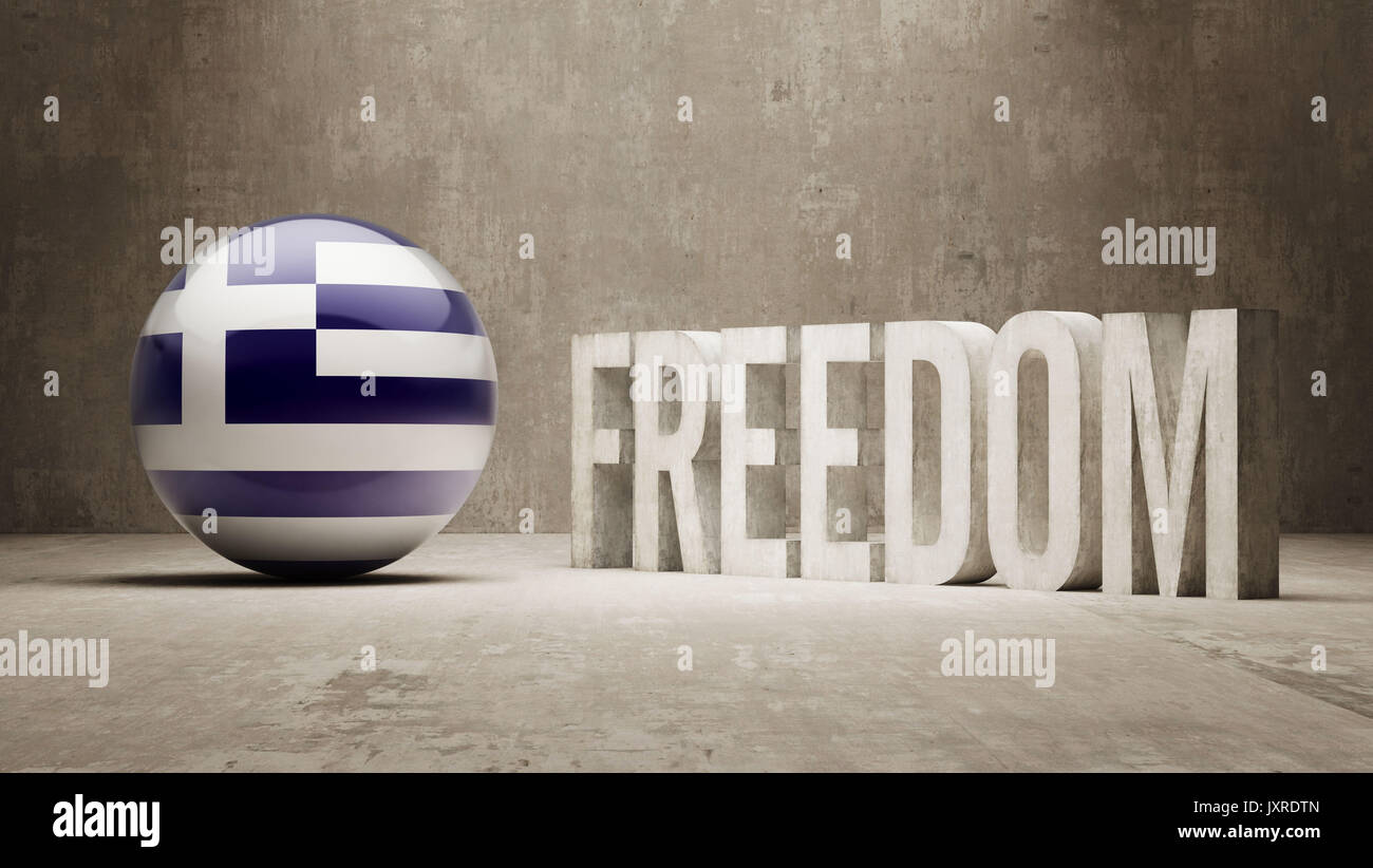 Greece High Resolution Freedom Concept Stock Photo - Alamy