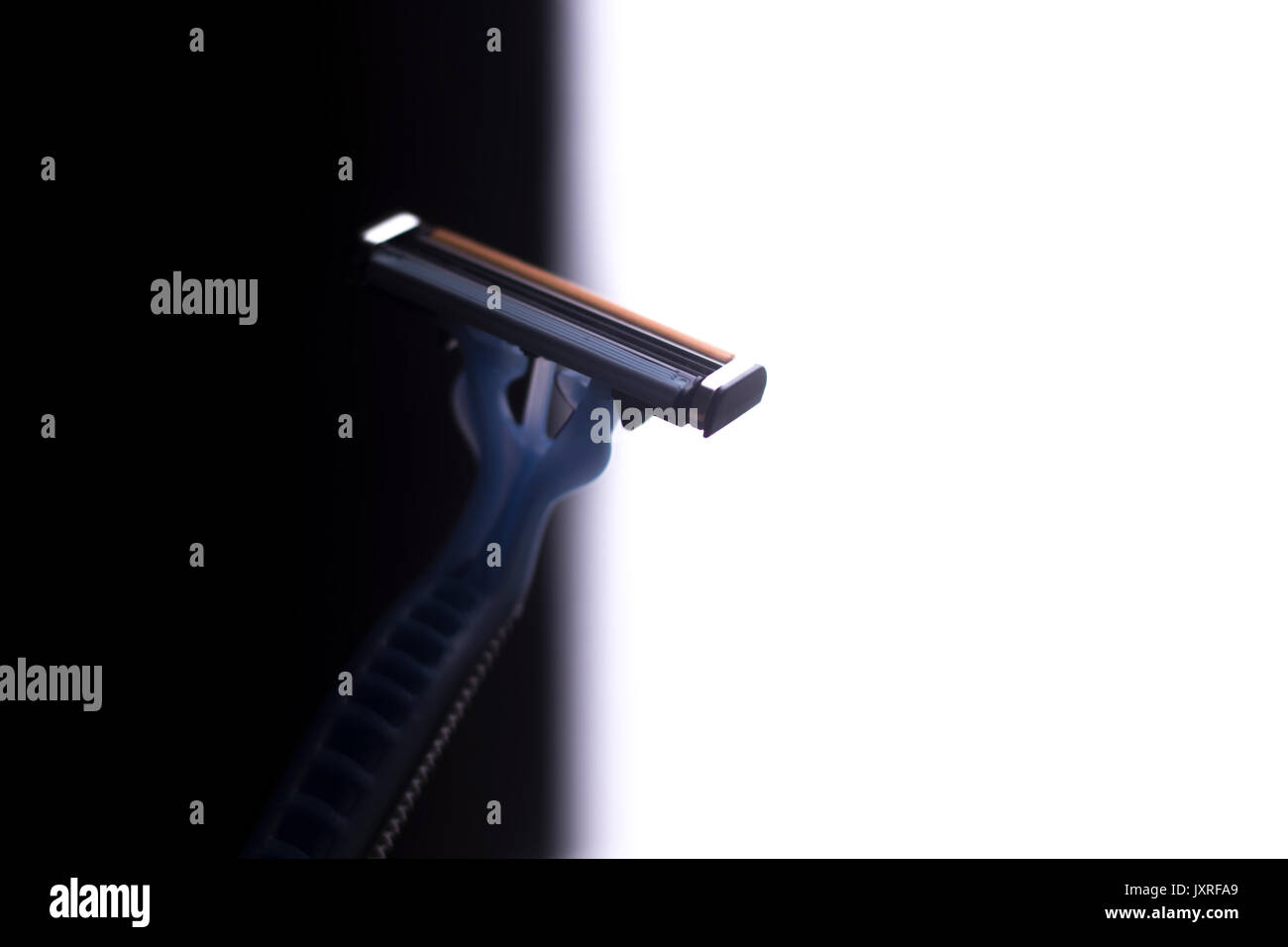 Modern safety disposable plastic shaving razor with multiple blades and ...