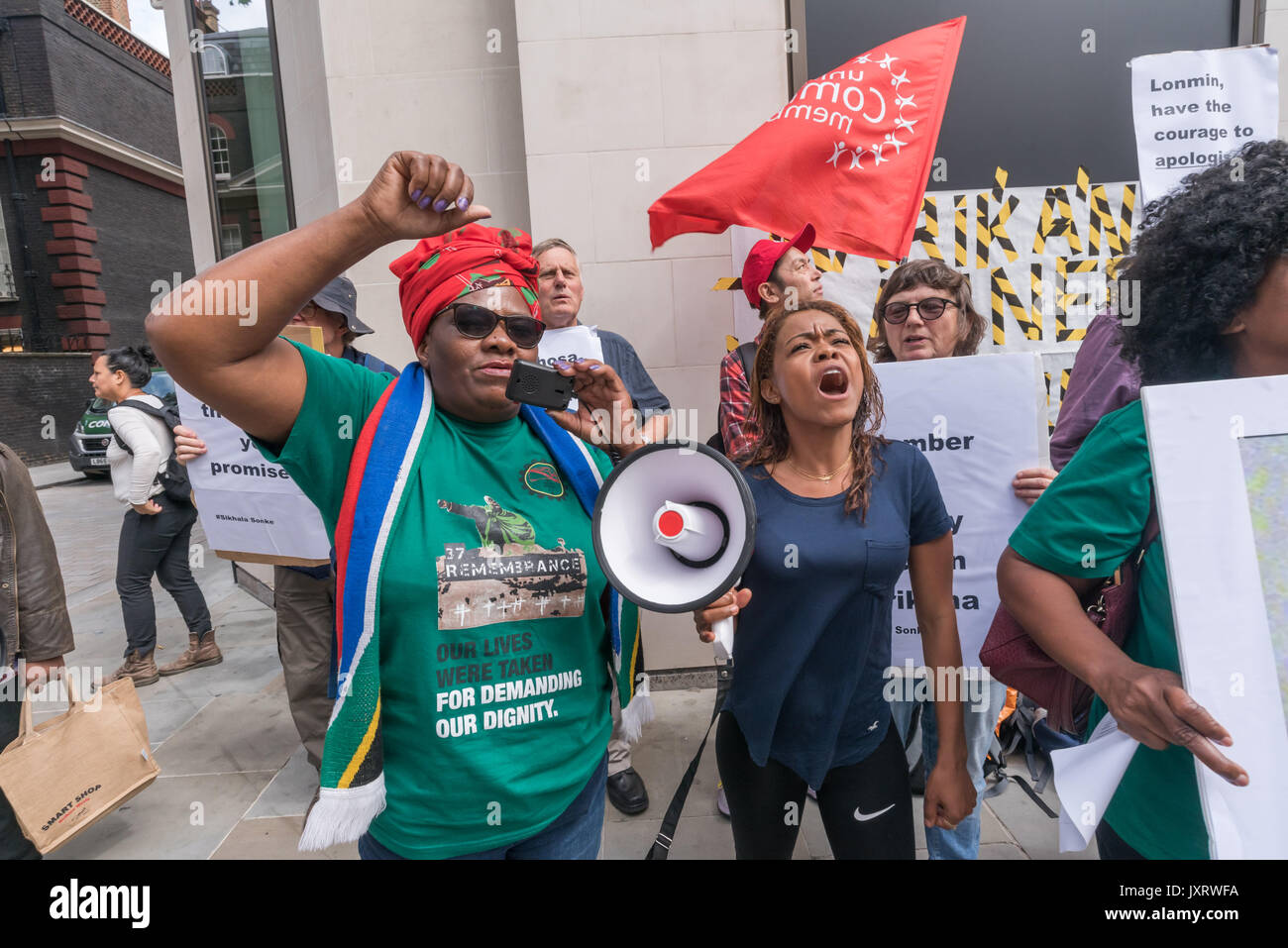 London, UK. 16 August 2017. Primrose Nokulunga Sonti from the Marikana ...