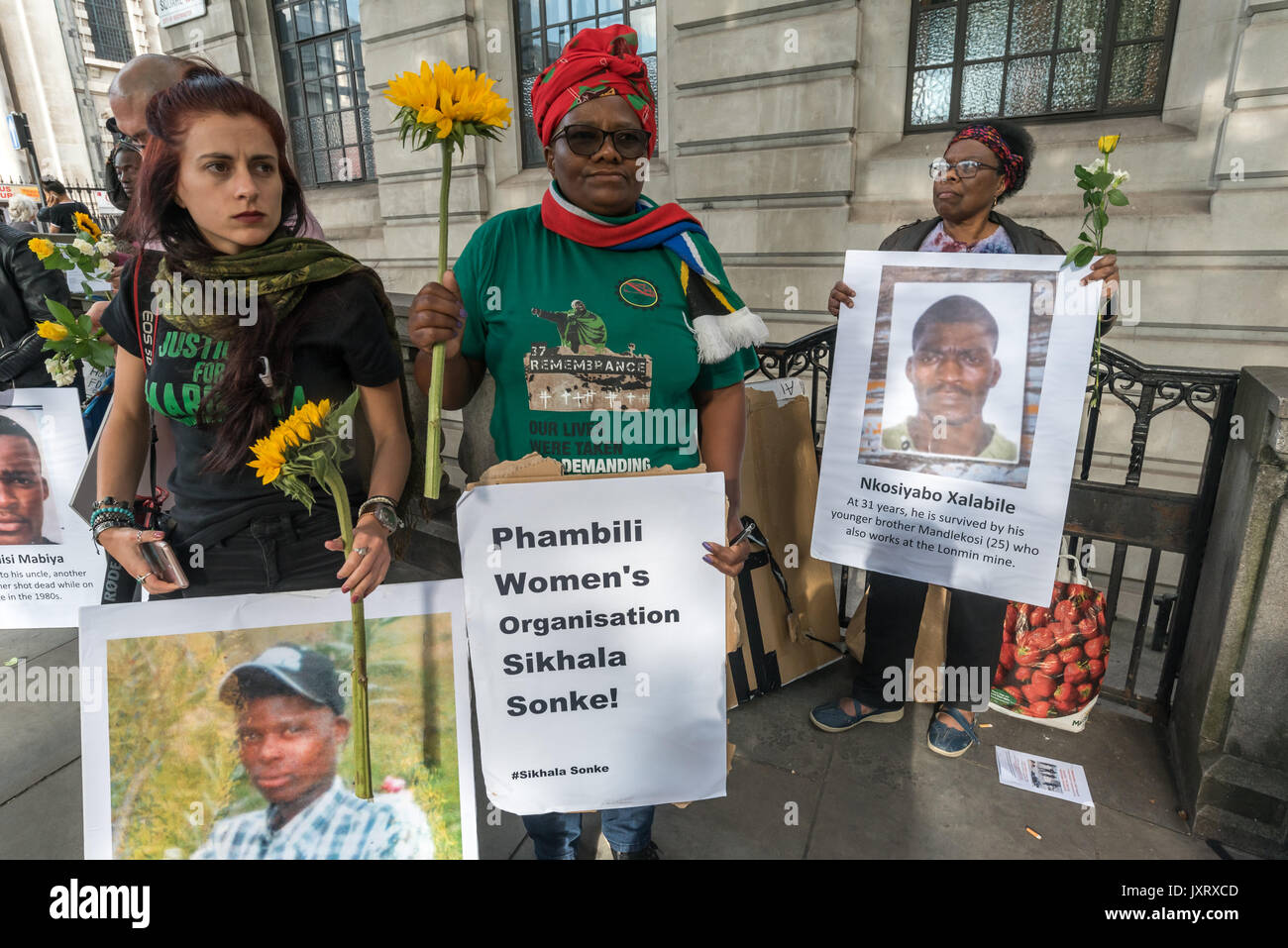 London, UK. 16th August 2017. Women, including Primrose Sonti (centre ...