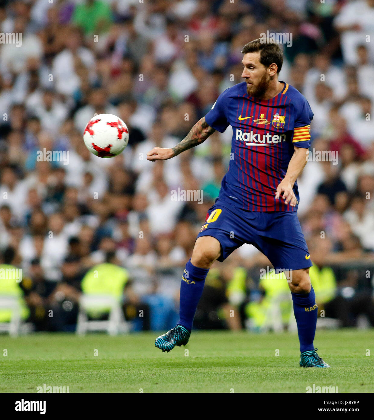 Madrid, Spain. 16th Aug, 2017. 10 Leo Messi (FC Barcelona) during the ...