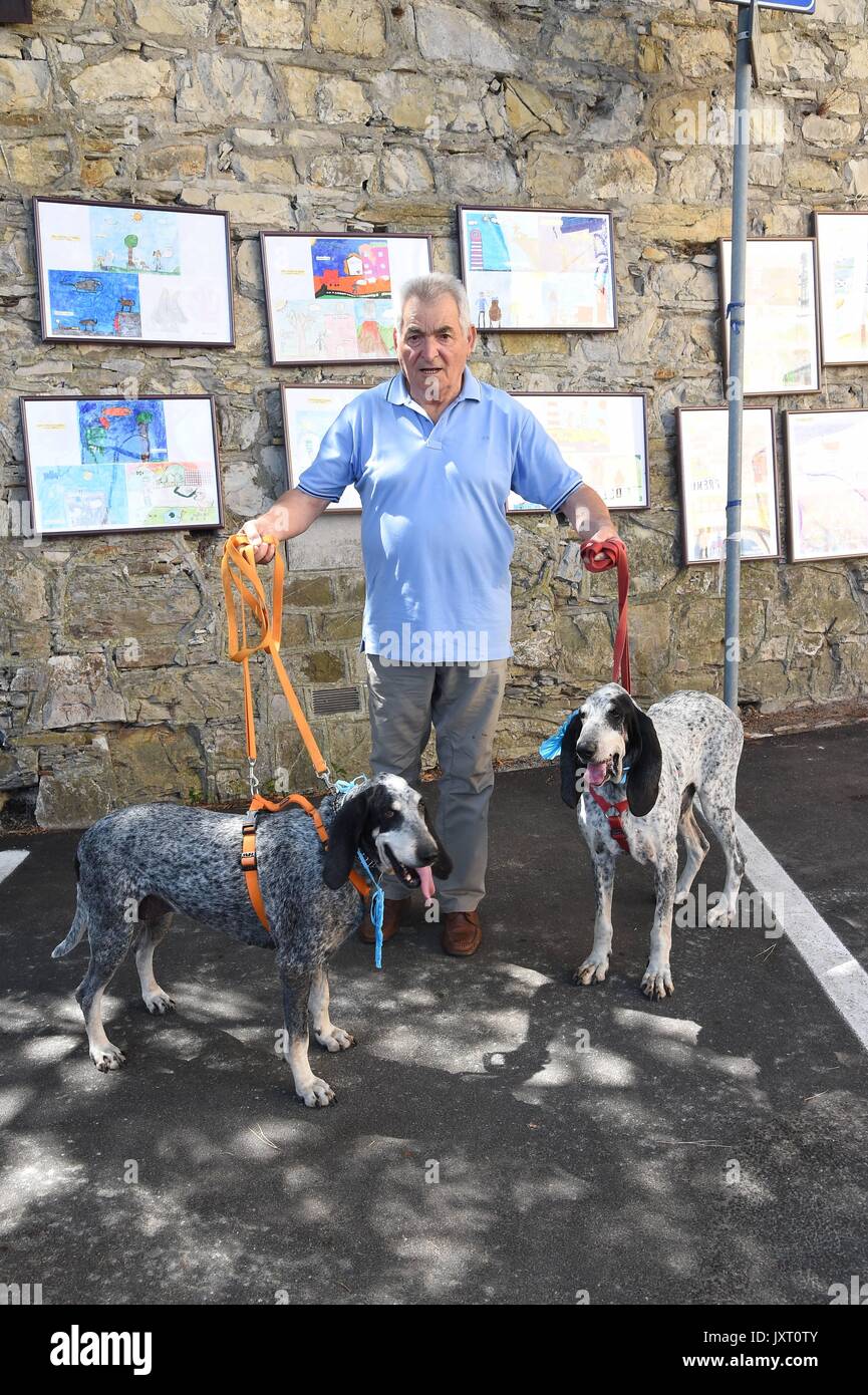 San Rocco (Camogli): Fed Award of dog 2017. In the photo: The winners ...