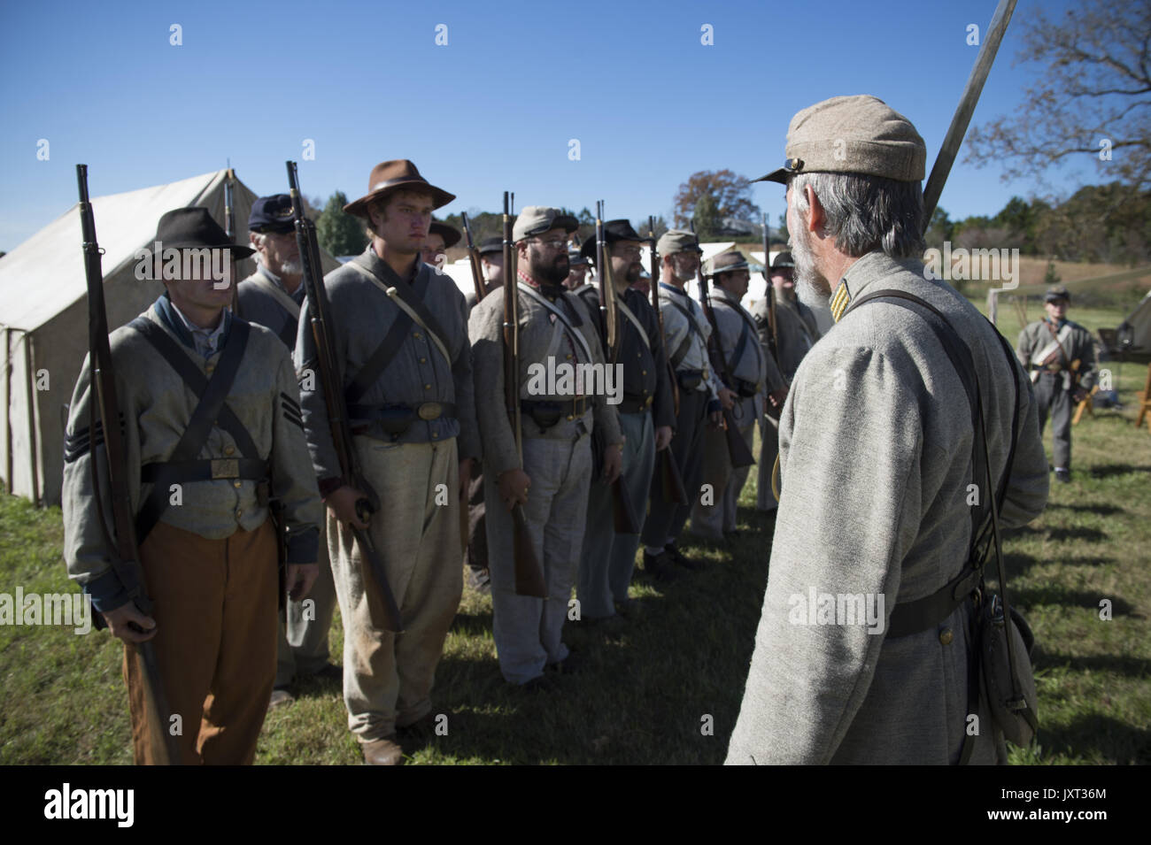 Hampton, GA, USA. 14th Nov, 2015. 1860s-era military buffs, portraying ...