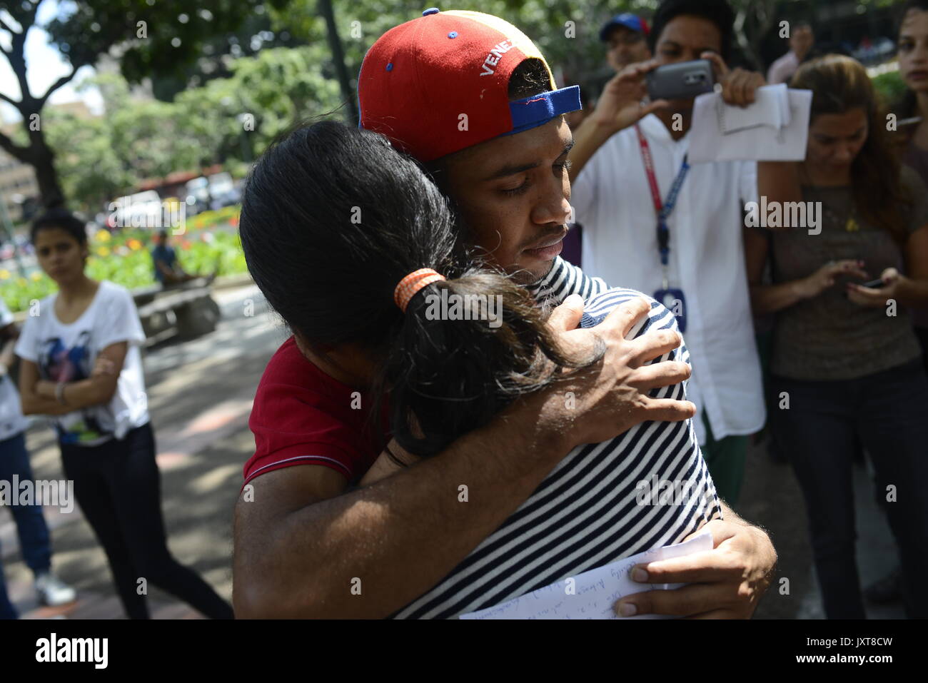 Caracas, Venezuela. 17th Aug, 2017. Violinist Wuilly Arteaga (23), who ...