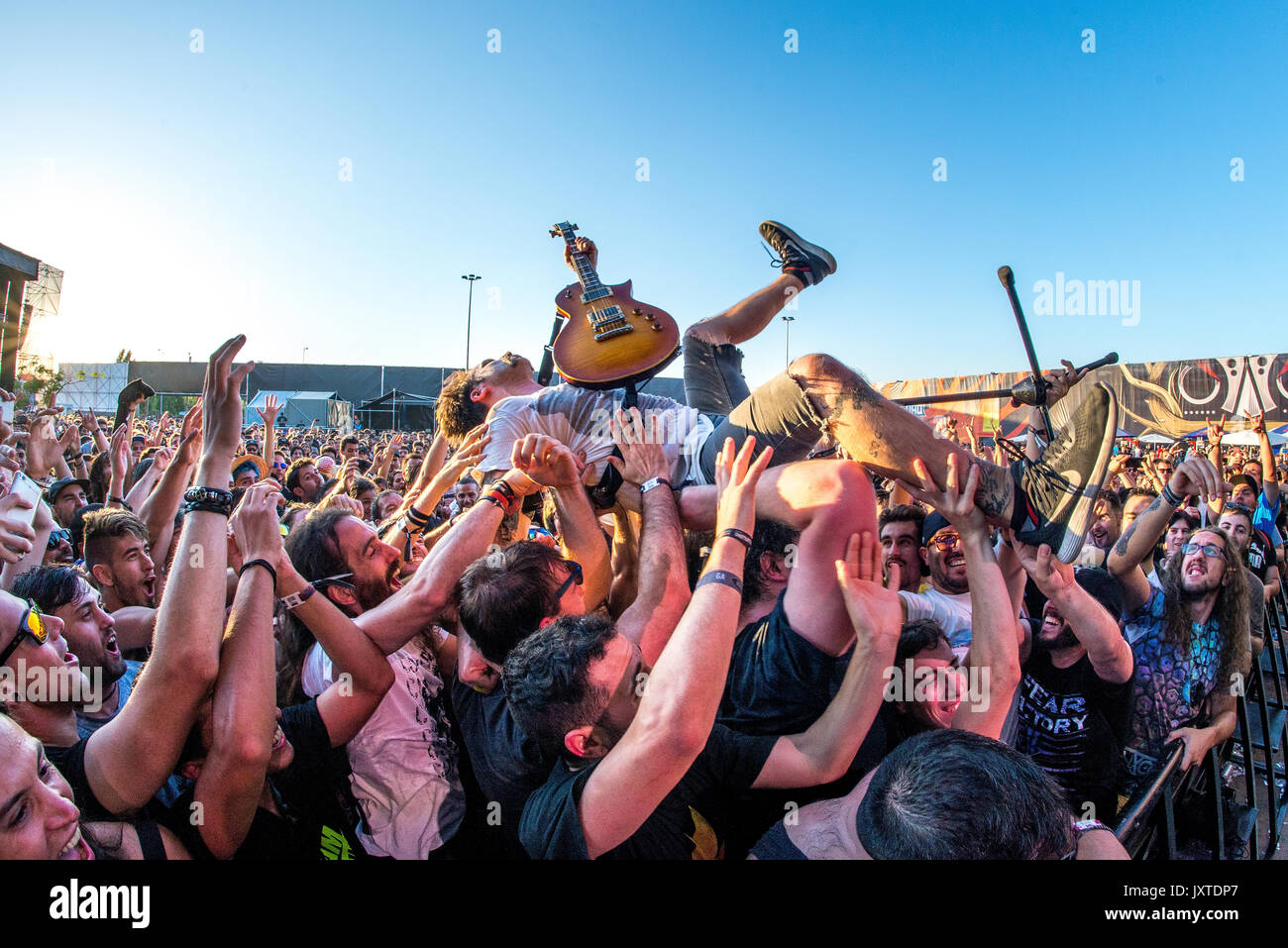 Heavy metal concert above stage hi-res stock photography and images - Alamy