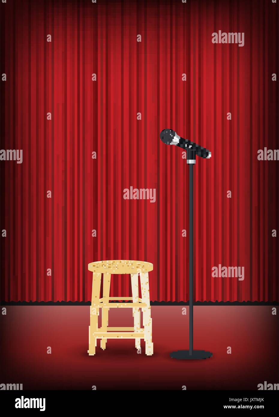 Microphone on stage red Stock Vector Images - Alamy