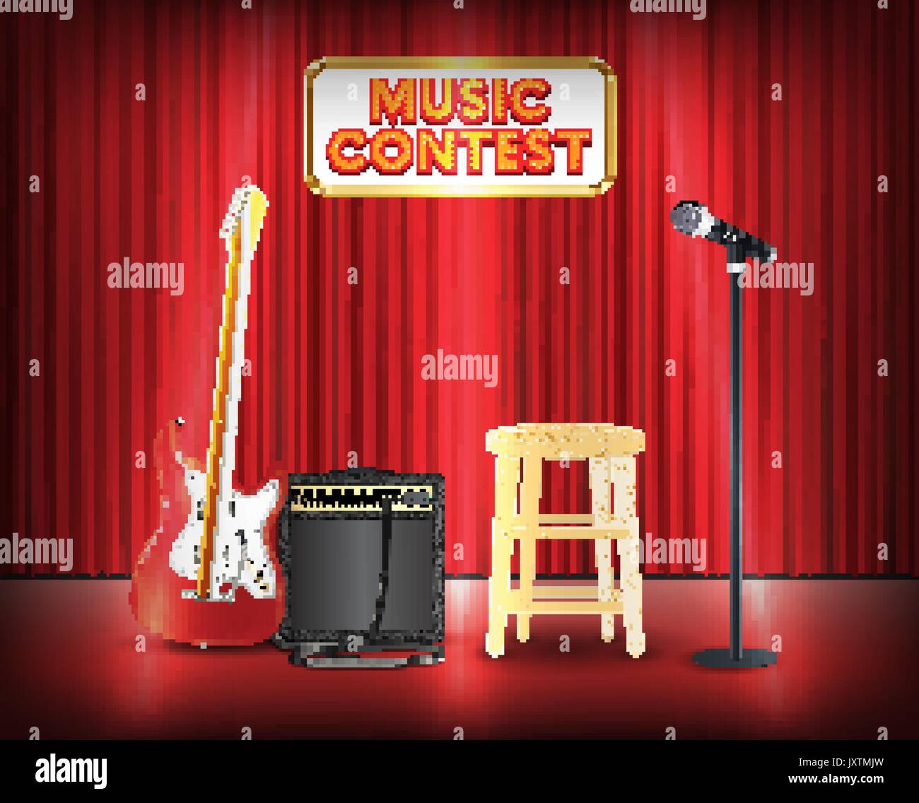 Microphone on electric guitar Stock Vector Images - Alamy