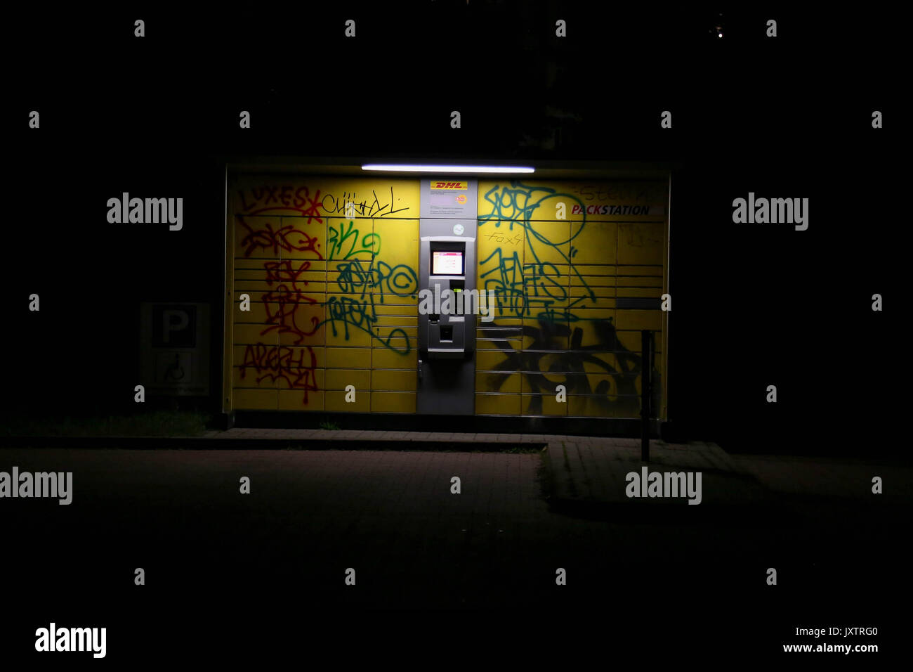 ATM (Geldautomat) in Friedrichshain district of Berlin, Germany Stock ...