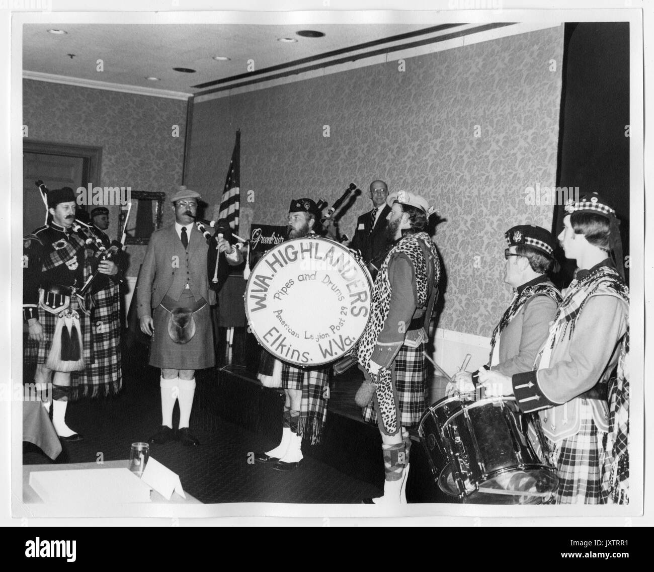 Campaign for Johns Hopkins, Robert H Levi, Candid Shot, West Virginia Highlanders Playing ...