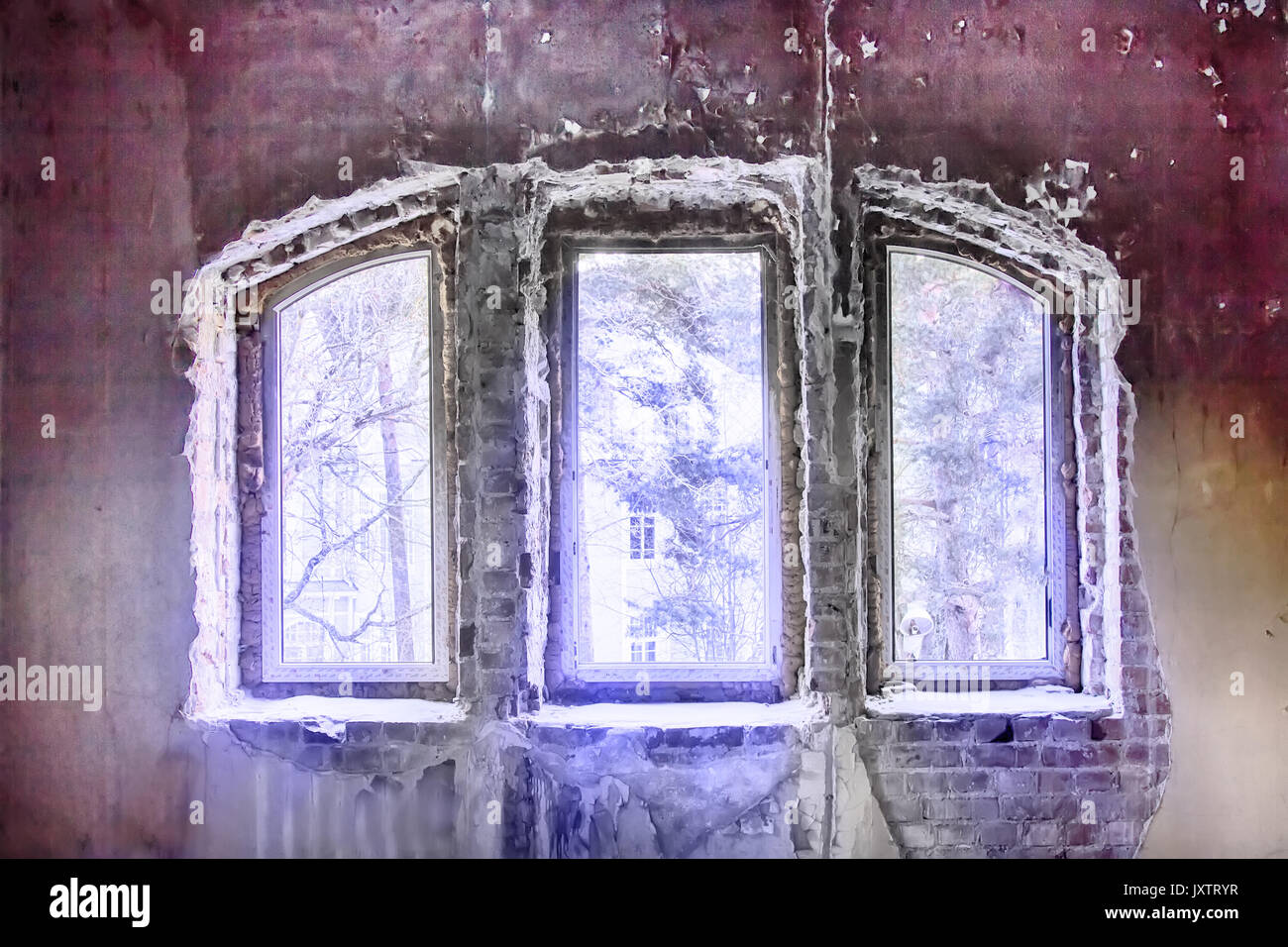 Transition to another world - from reality to mystical feeling. View of ...