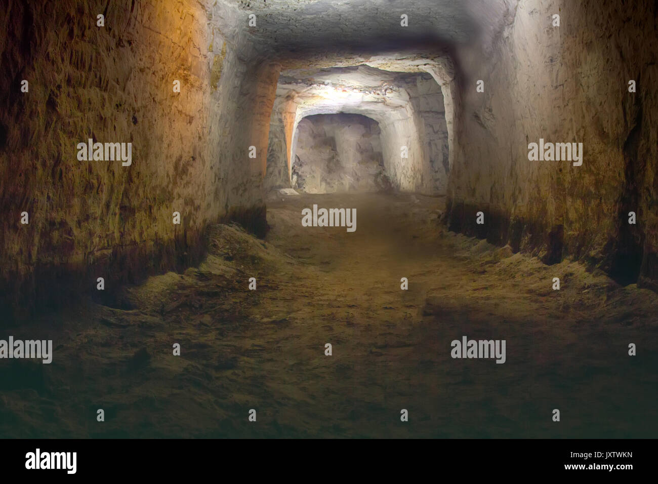 dark cave walk under ground in tunnel Stock Photo - Alamy