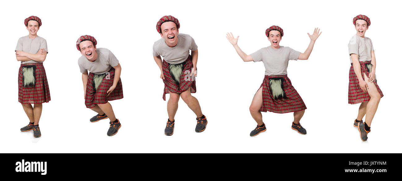 Funny scotsman isolated on white Stock Photo - Alamy