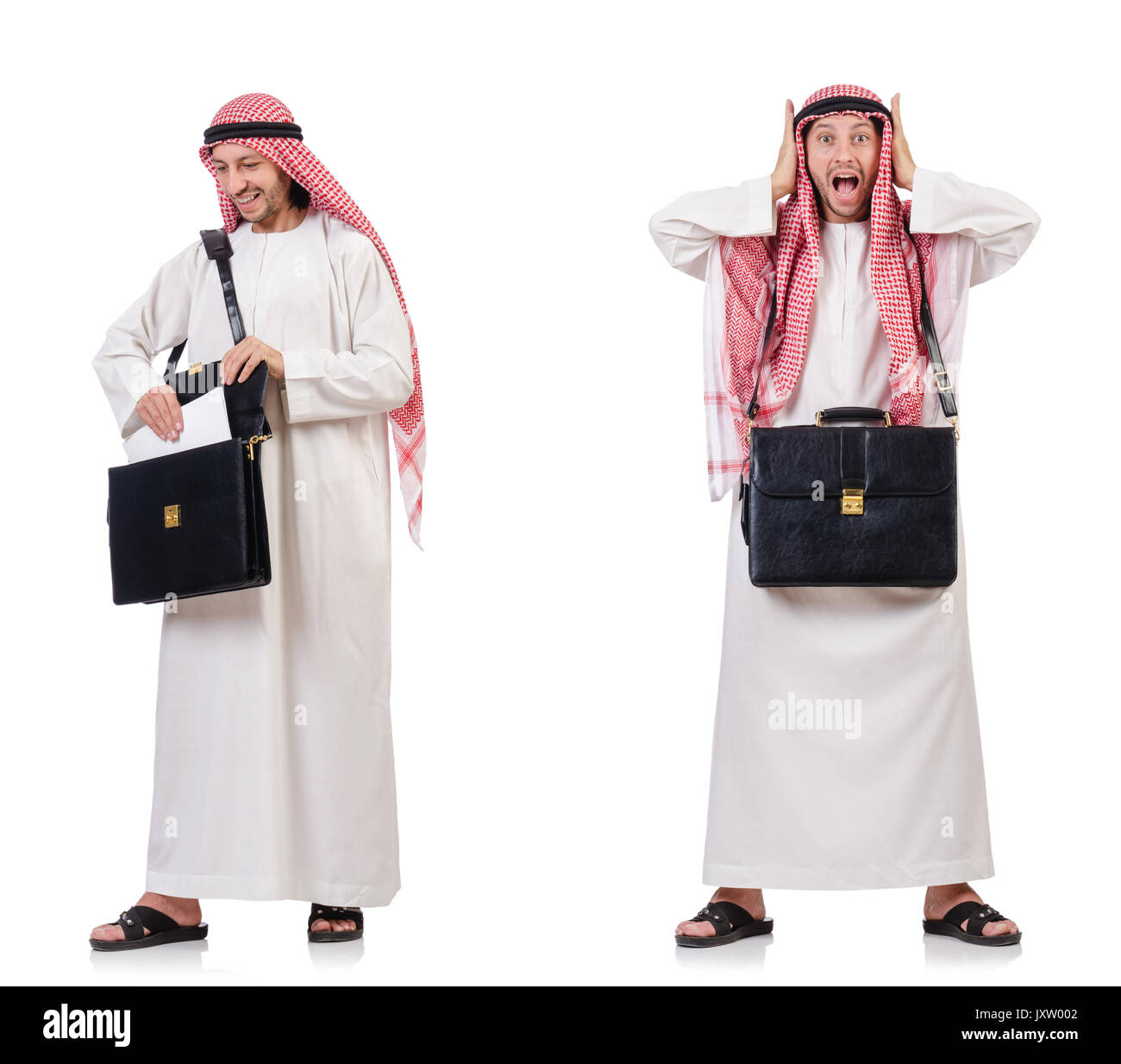 Arab man isolated on white background Stock Photo - Alamy