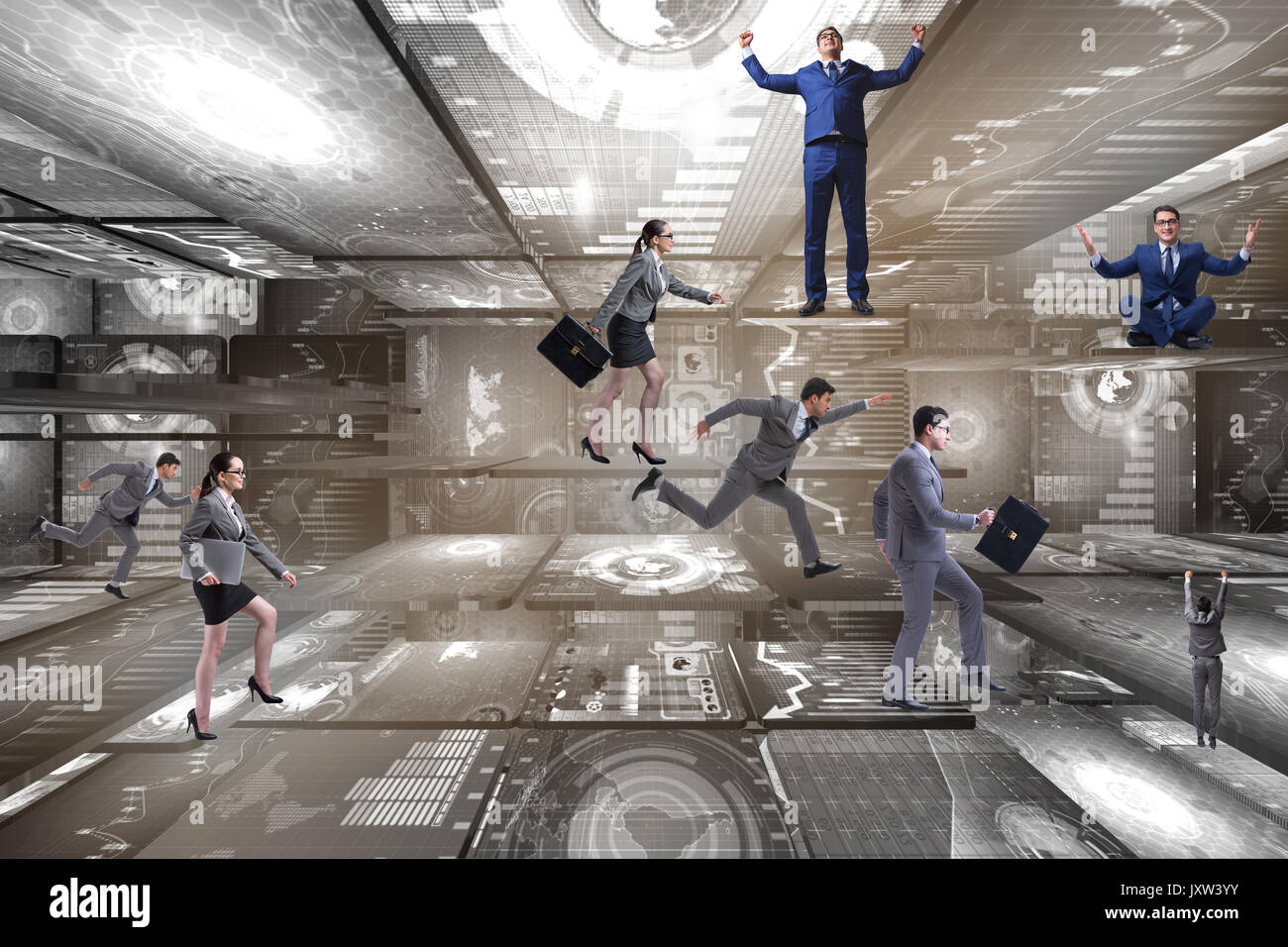 Business people in data management concept Stock Photo - Alamy