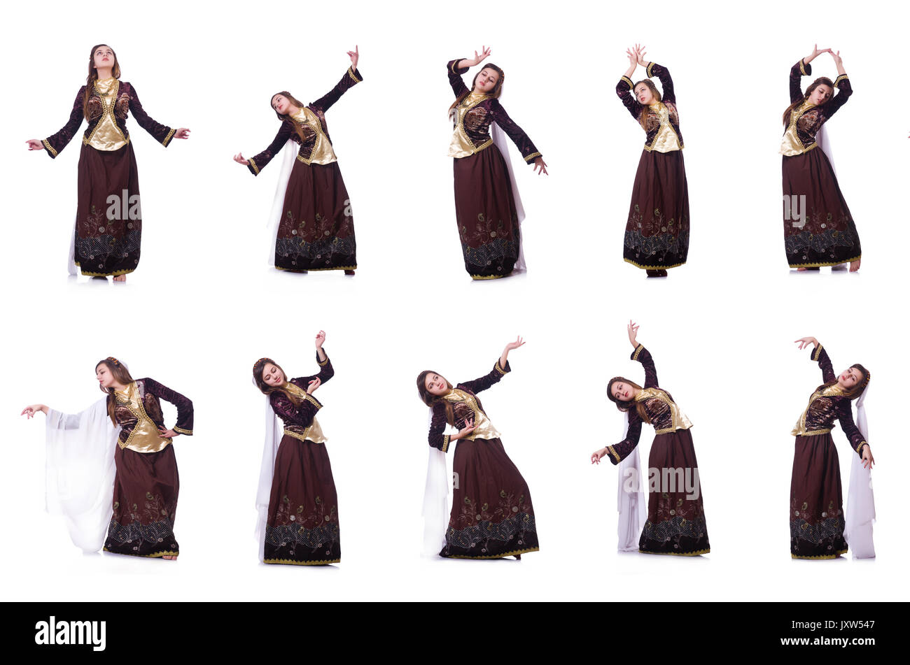 Young lady dancing traditional azeri dance Stock Photo - Alamy