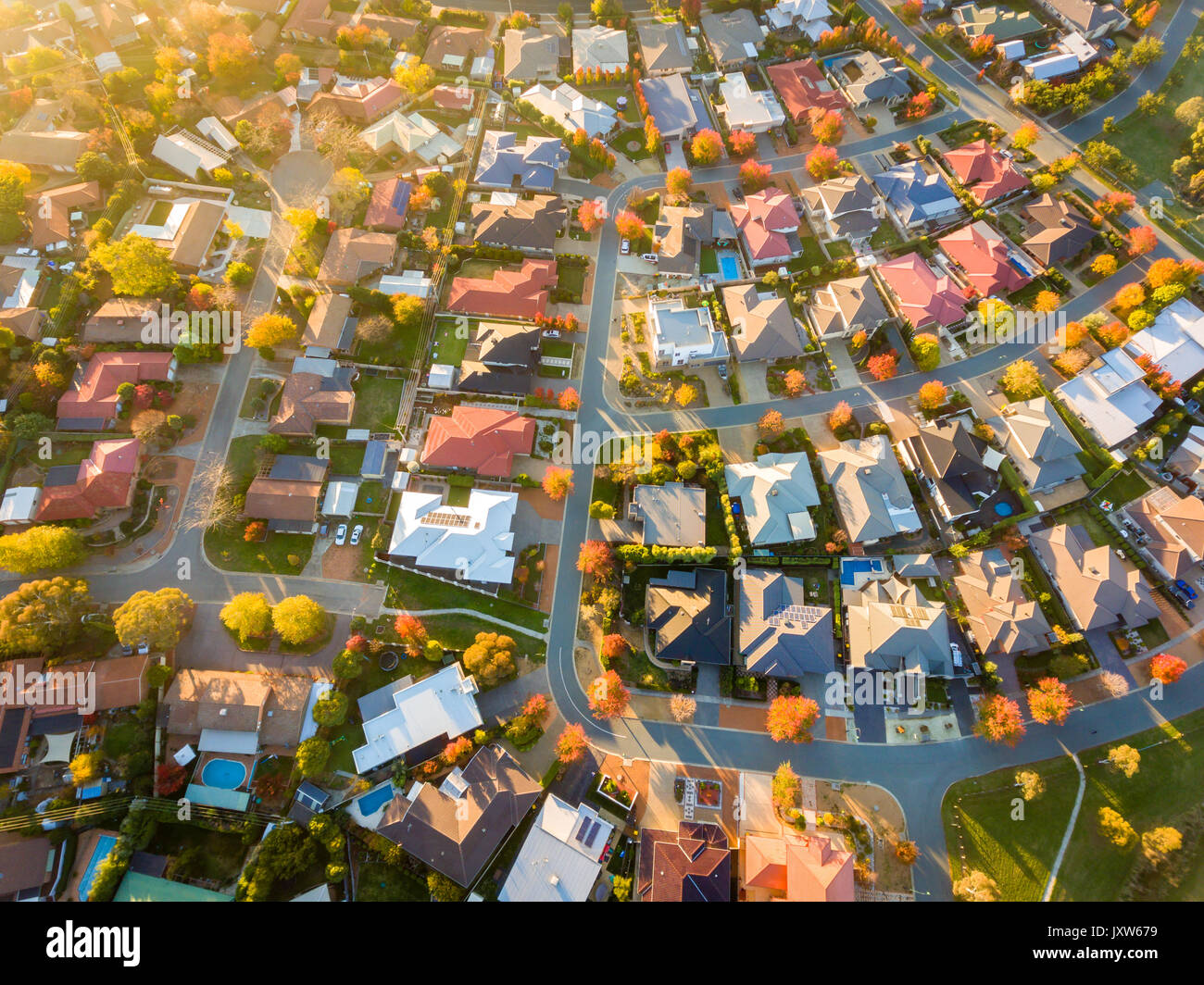 Aerial view of a typical Australian suburb Stock Photo - Alamy