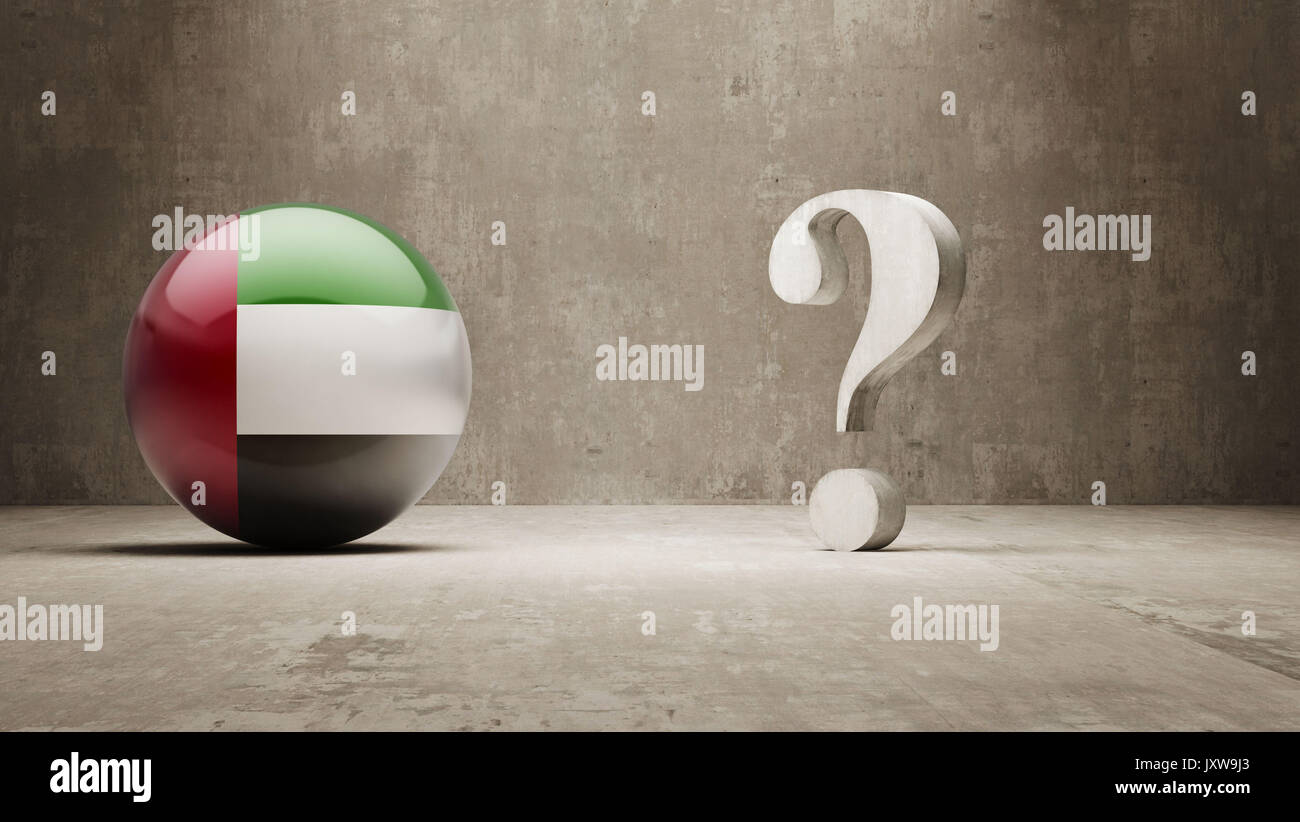 United Arab Emirates High Resolution Question Mark Concept Stock Photo ...