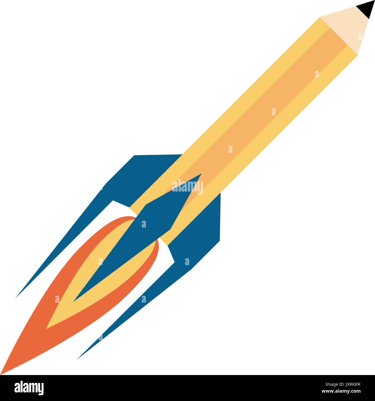 pencil with eraser rocket icon image Stock Vector Image & Art - Alamy
