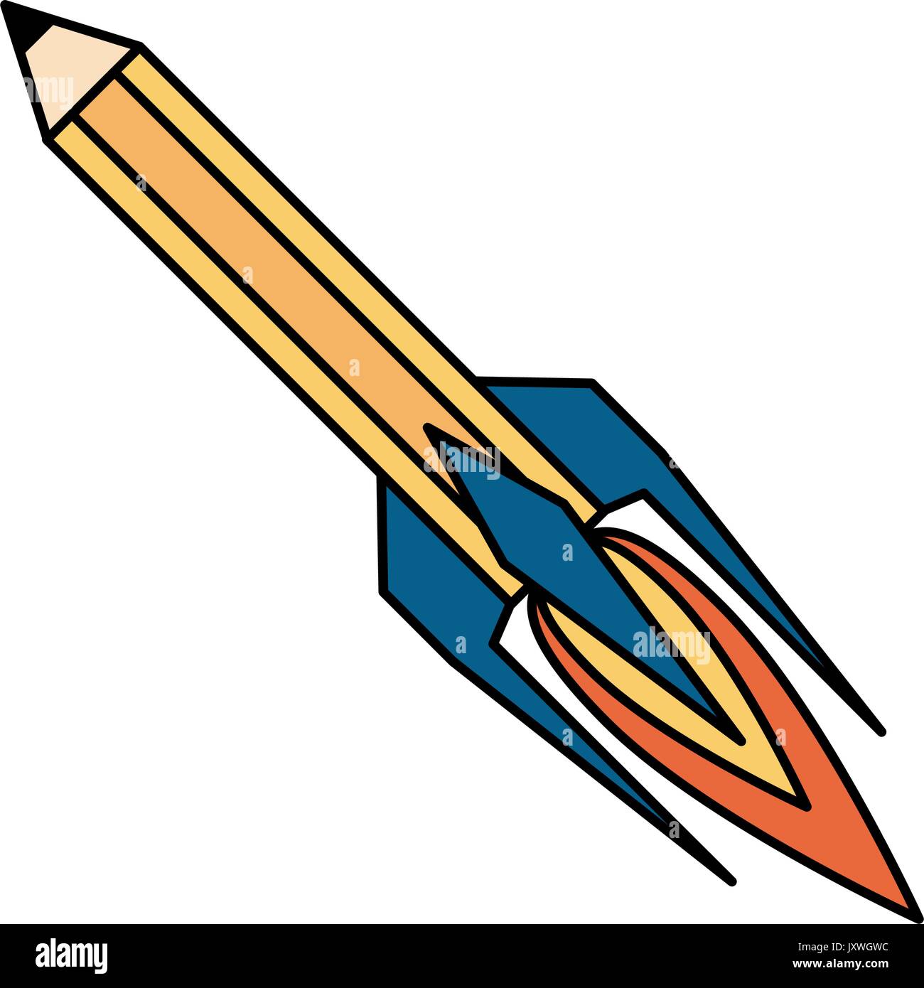 pencil with eraser rocket icon image Stock Vector Image & Art - Alamy