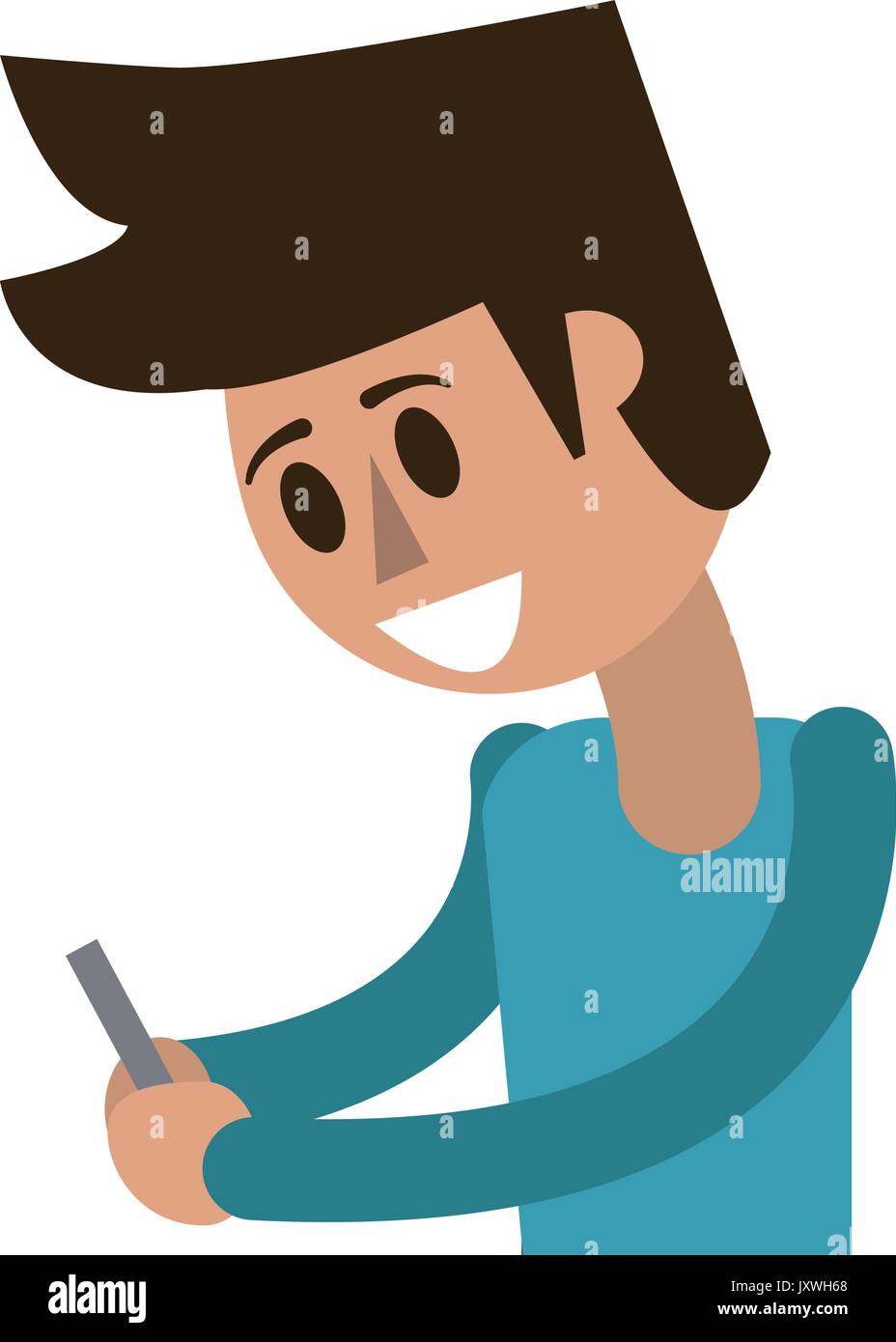 happy man using cellphone icon image Stock Vector Image & Art - Alamy