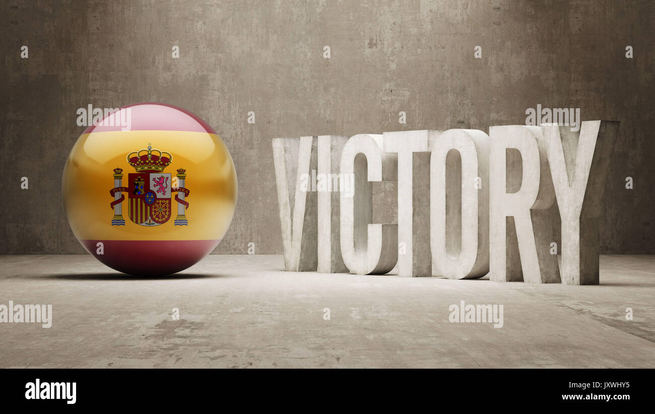 Spain High Resolution Victory Concept Stock Photo - Alamy