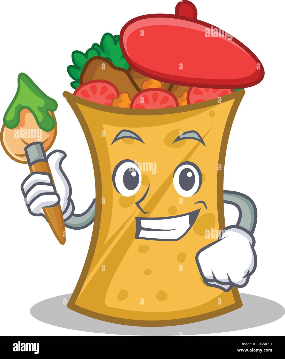 Artist kebab wrap character cartoon Stock Vector Image & Art - Alamy