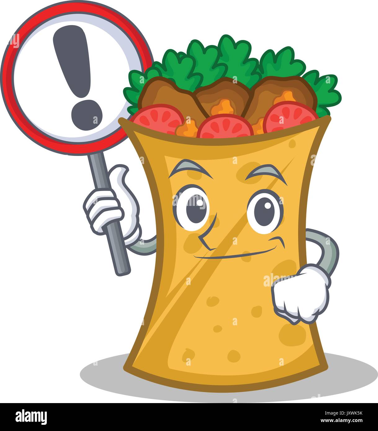 kebab wrap character cartoon with sign Stock Vector Image & Art - Alamy