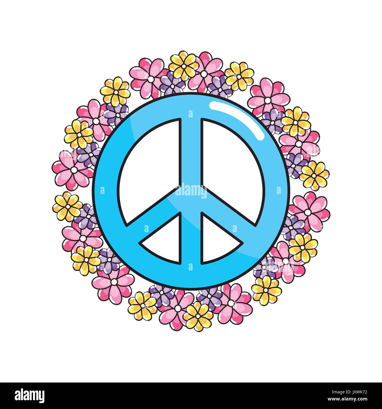 1960s hippy peace symbol Cut Out Stock Images & Pictures - Alamy