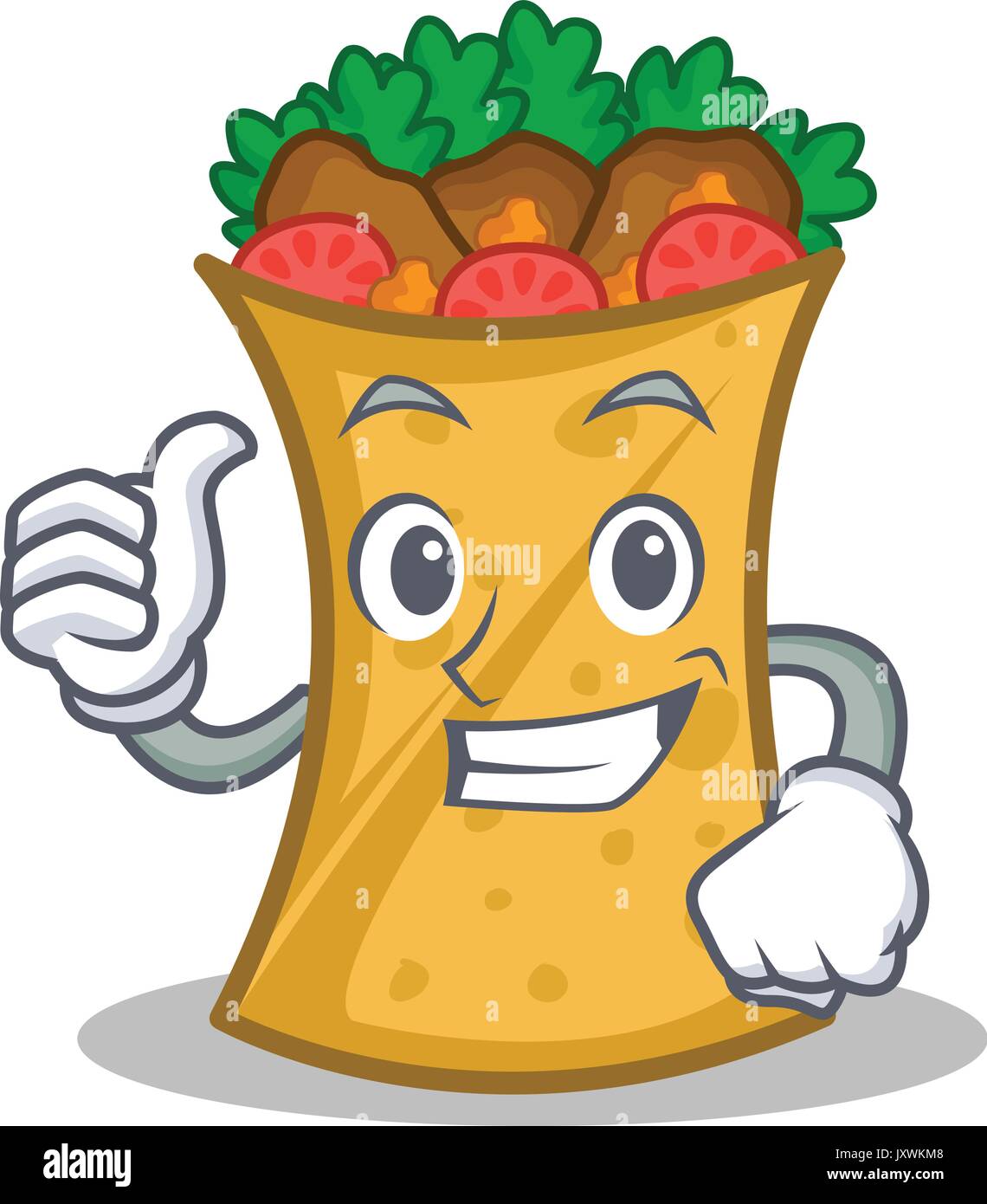 Thumbs up kebab wrap character cartoon Stock Vector Image & Art - Alamy