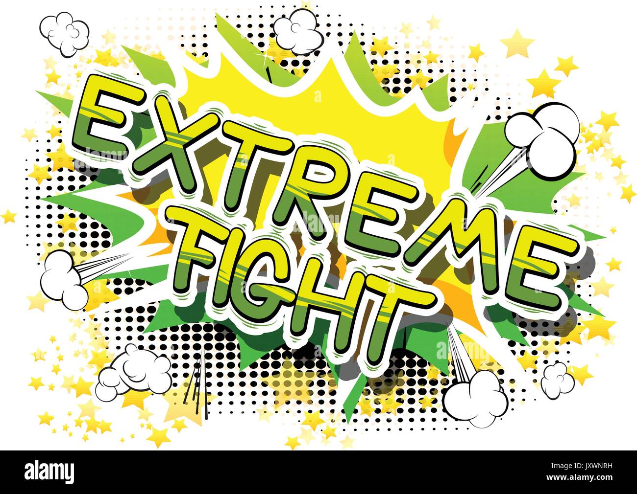 Extreme Fight - Comic book word on abstract background Stock Vector ...