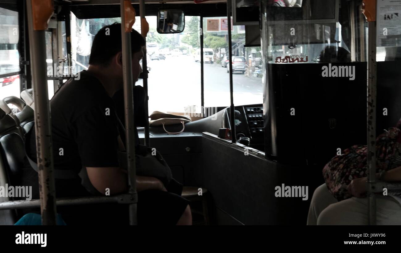 Inside of Government Bus #1 Chinatown Tha Thian Pier to Charoen Krung ...