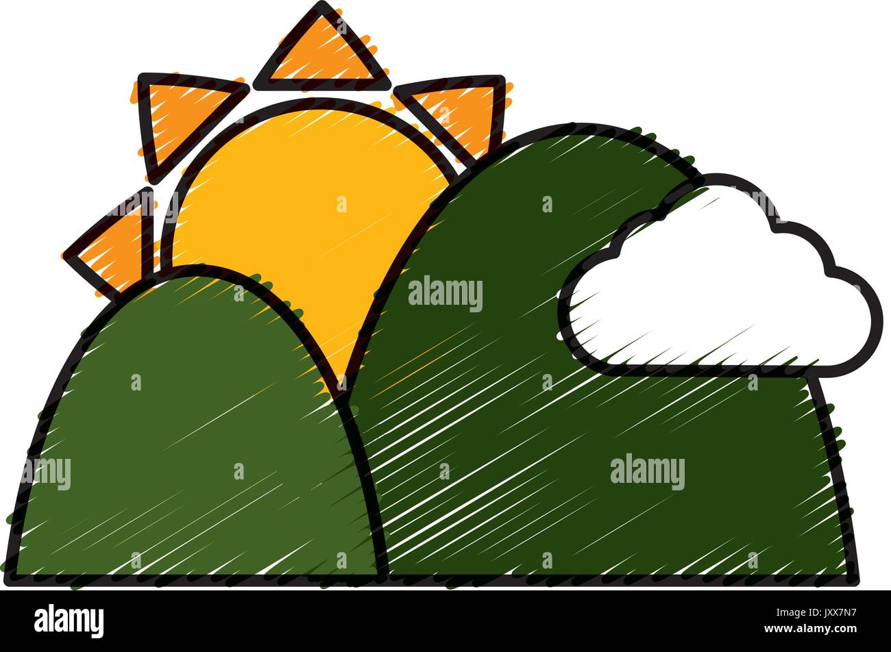 mountains and sun icon Stock Vector Image & Art - Alamy