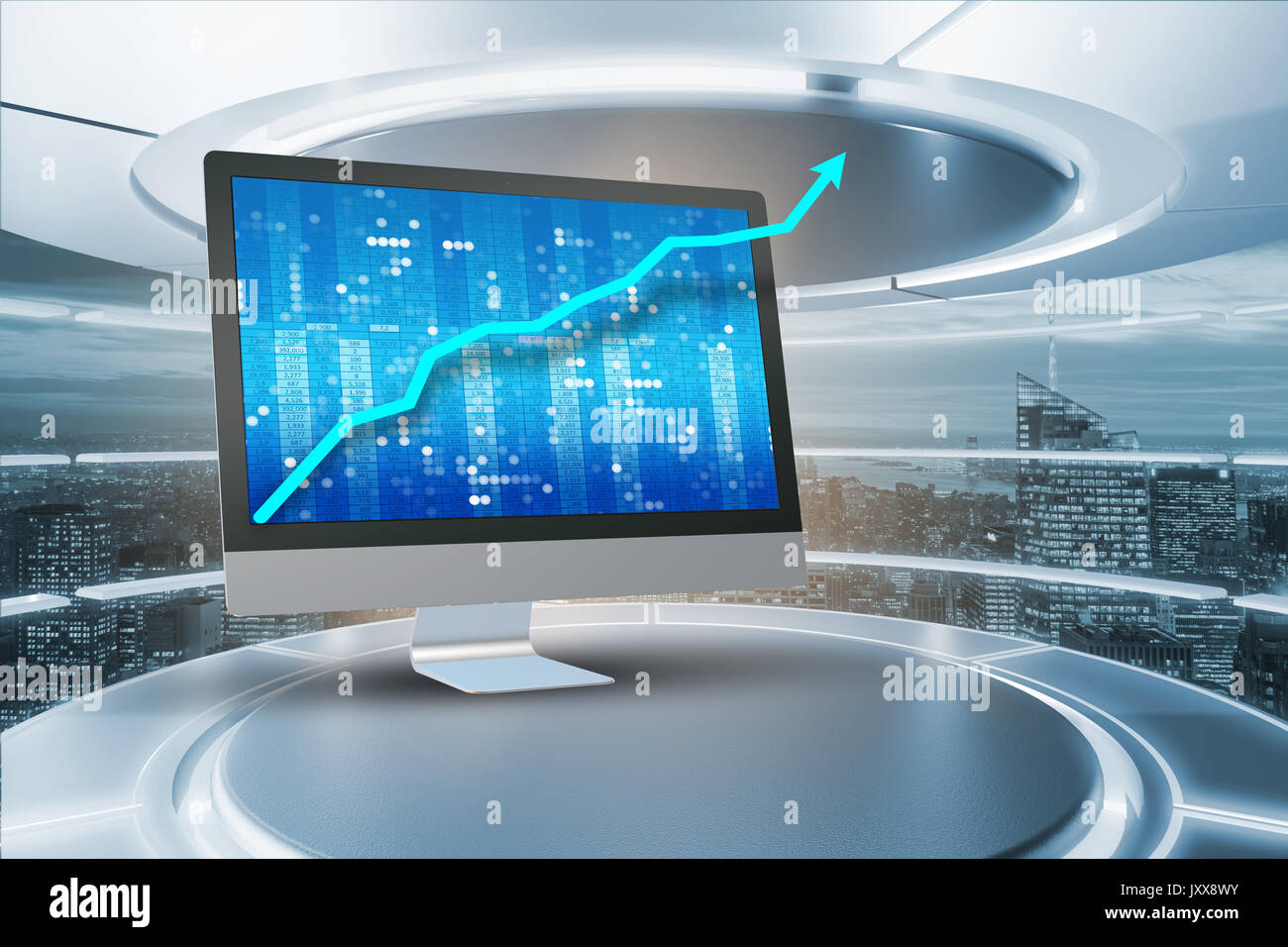 Illustration with business charts - 3d rendering Stock Photo - Alamy