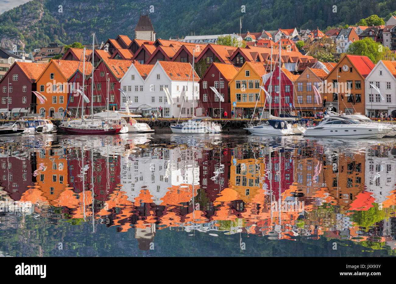 Famous Bryggen street in Bergen, UNESCO World Heritage Site, Norway ...