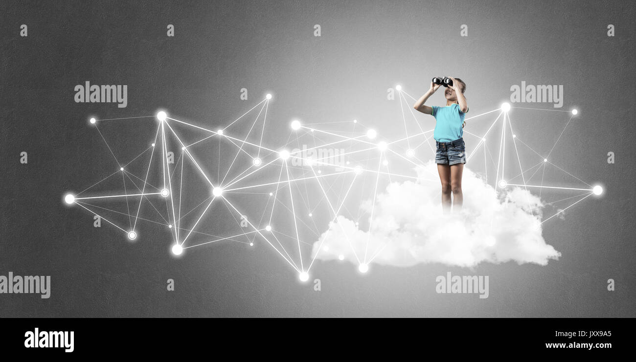Idea of children Internet communication or online playing and pa Stock ...