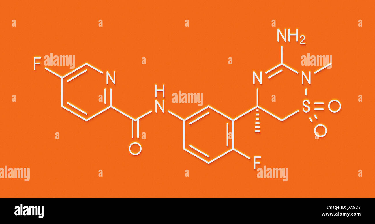 Verubecestat Alzheimer's disease drug molecule (BACE1 inhibitor ...