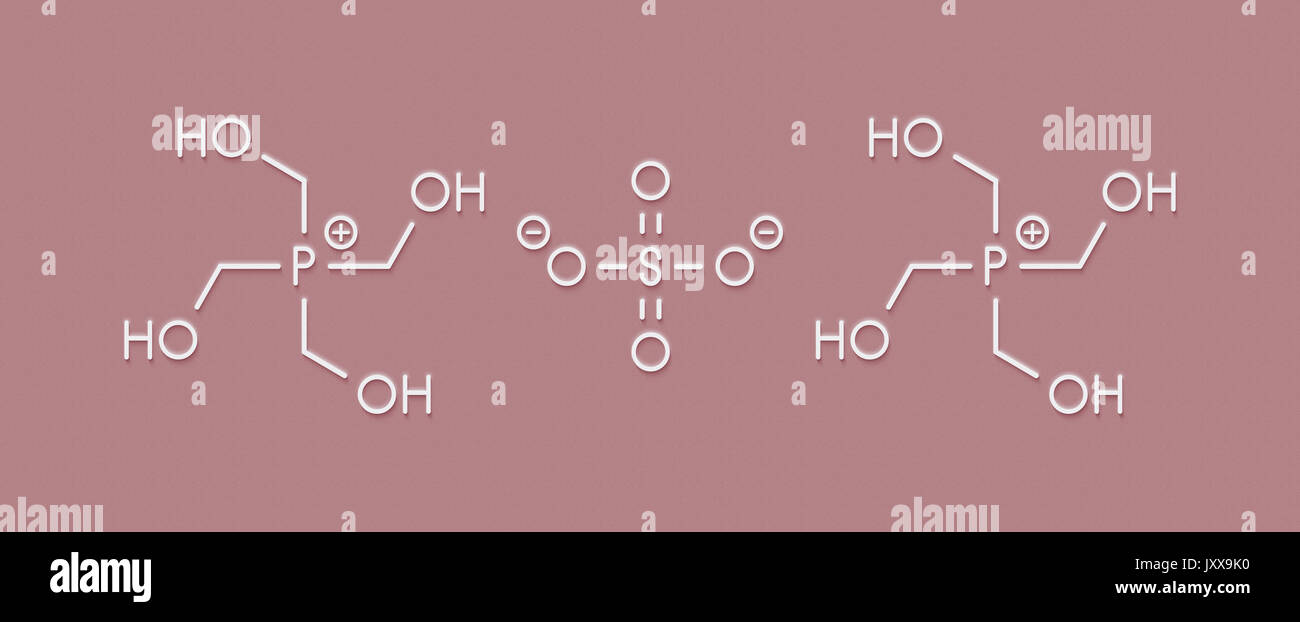 tetrakis(hydroxymethyl)phosphonium sulfate (THPS) biocide molecule ...