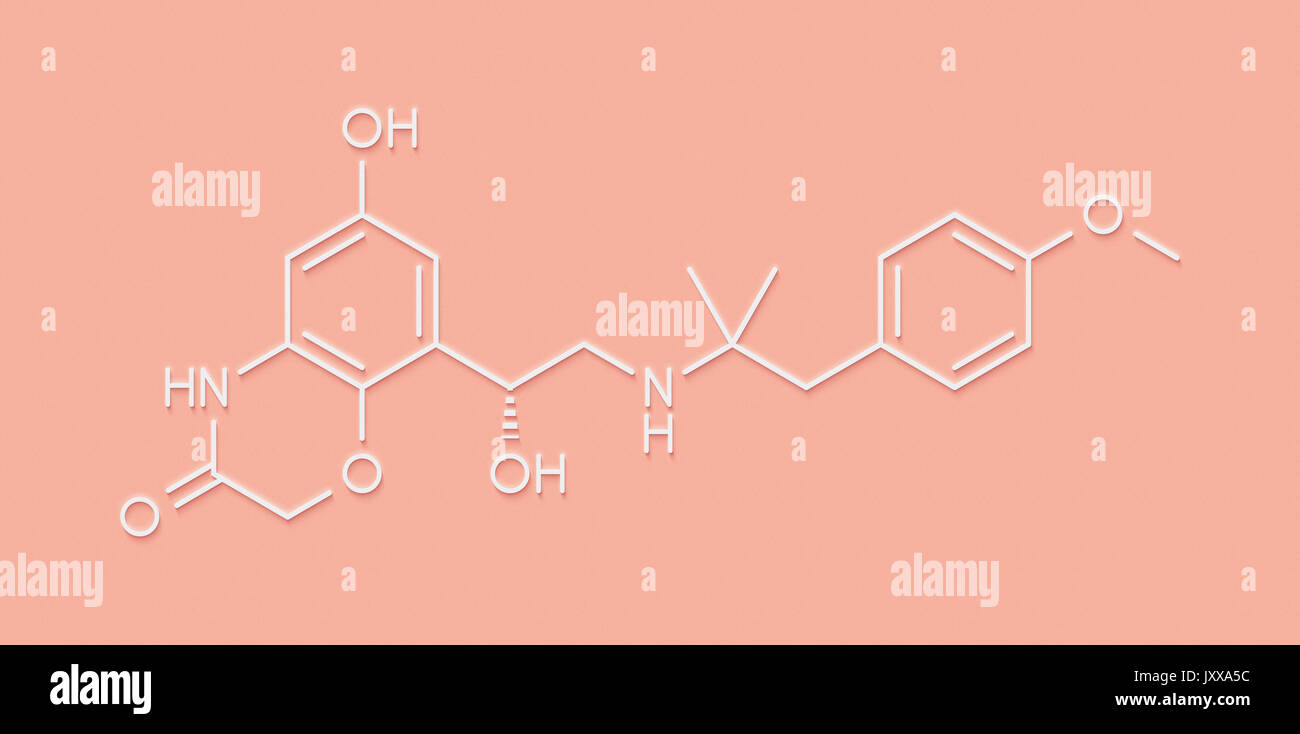 Olodaterol COPD drug molecule (ultra-LABA class). Skeletal formula ...