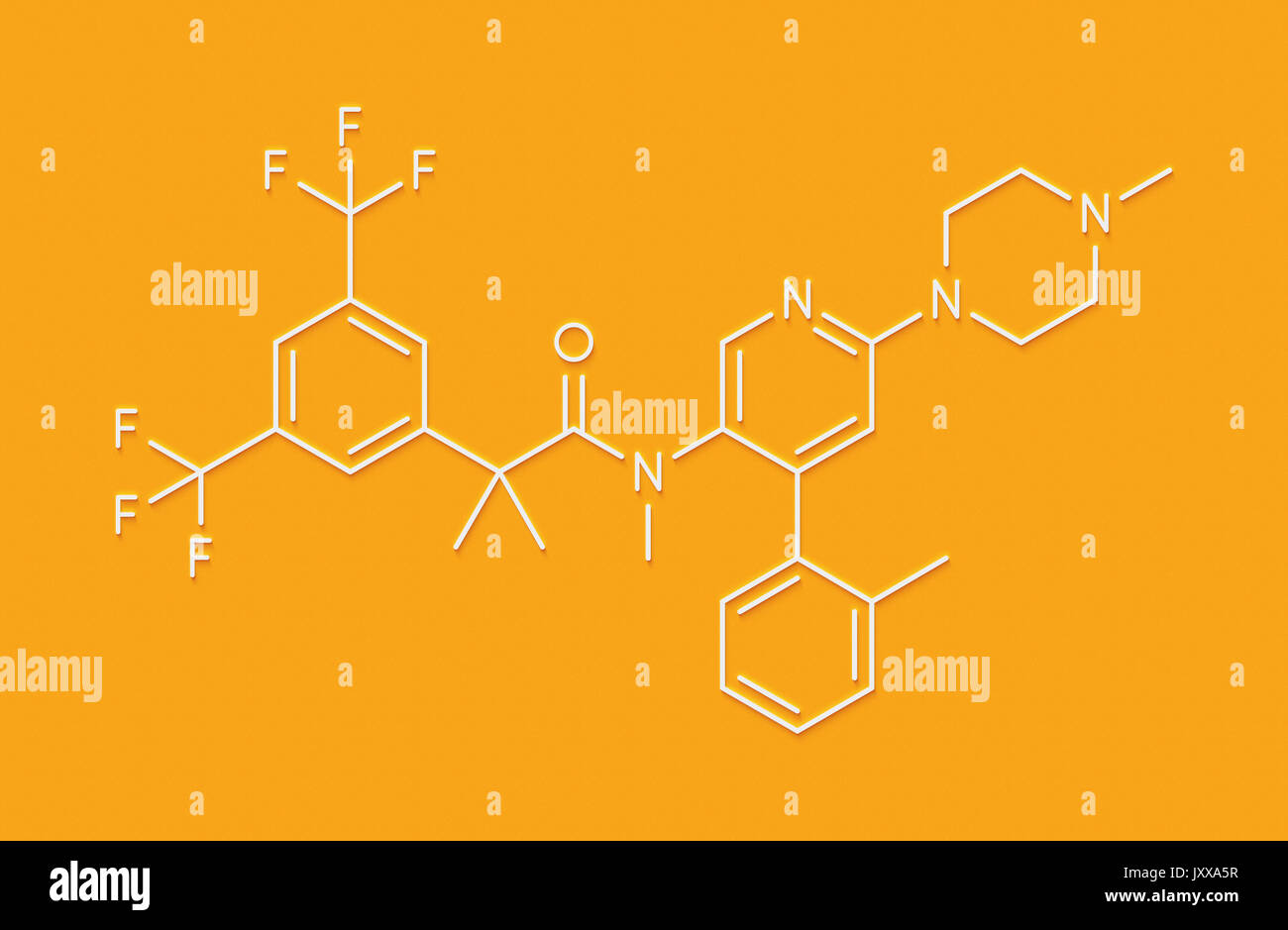 Netupitant drug molecule. NK1 receptor antagonist, used in combination ...