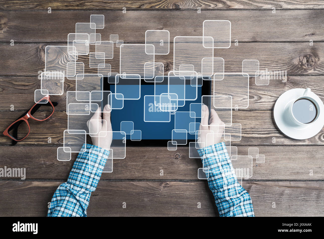 Concept of social communication and networking with media user ...