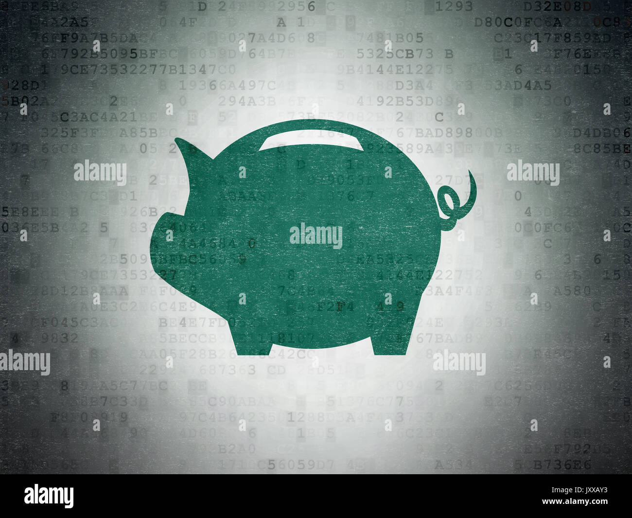 Banking concept: Money Box on Digital Data Paper background Stock Photo ...