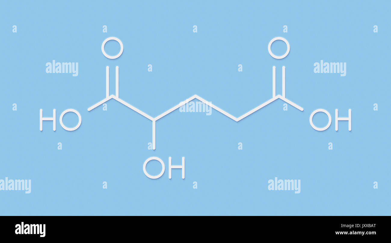 2-hydroxyglutarate molecule. Skeletal formula Stock Photo - Alamy
