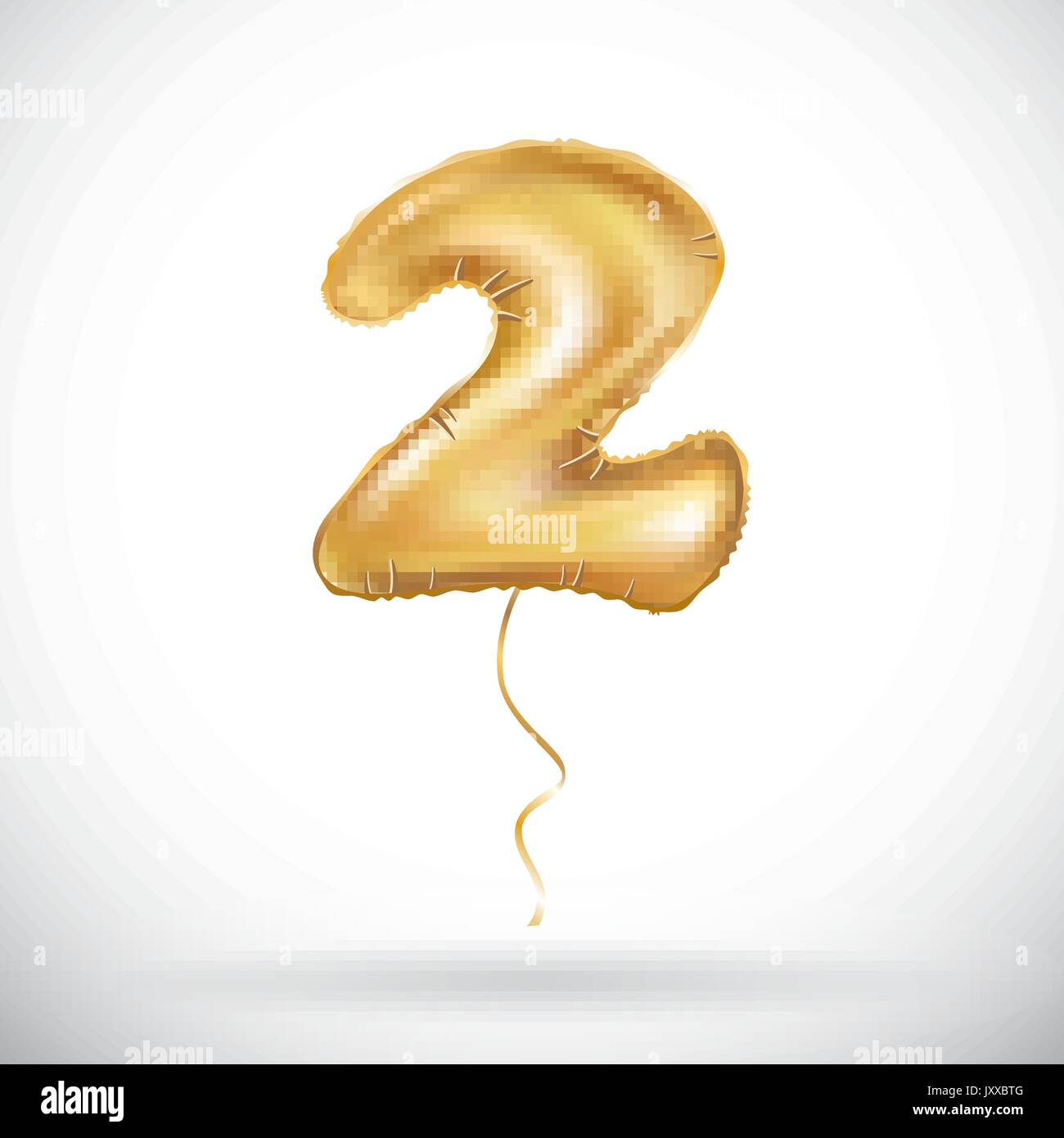 vector Gold balloon font part of number two, 2. couple. twain art Stock ...