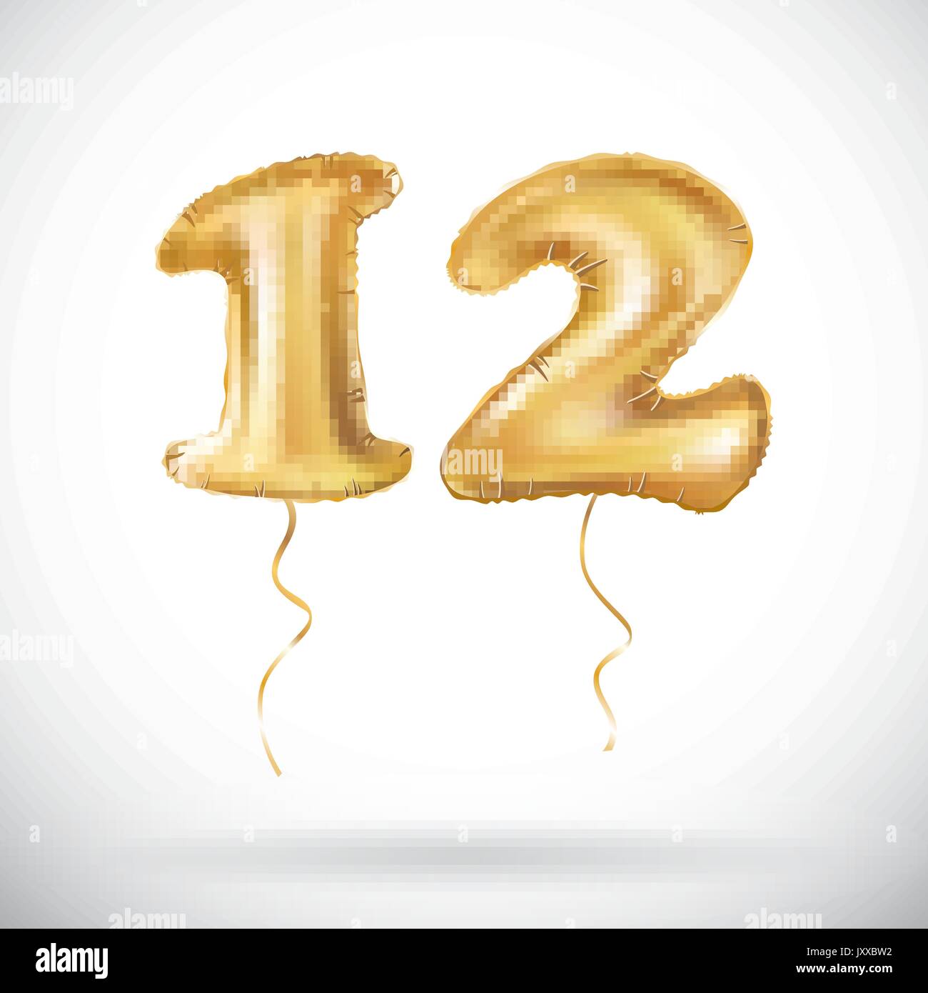 12 Anniversary celebration with Brilliant Gold balloons & colorful ...