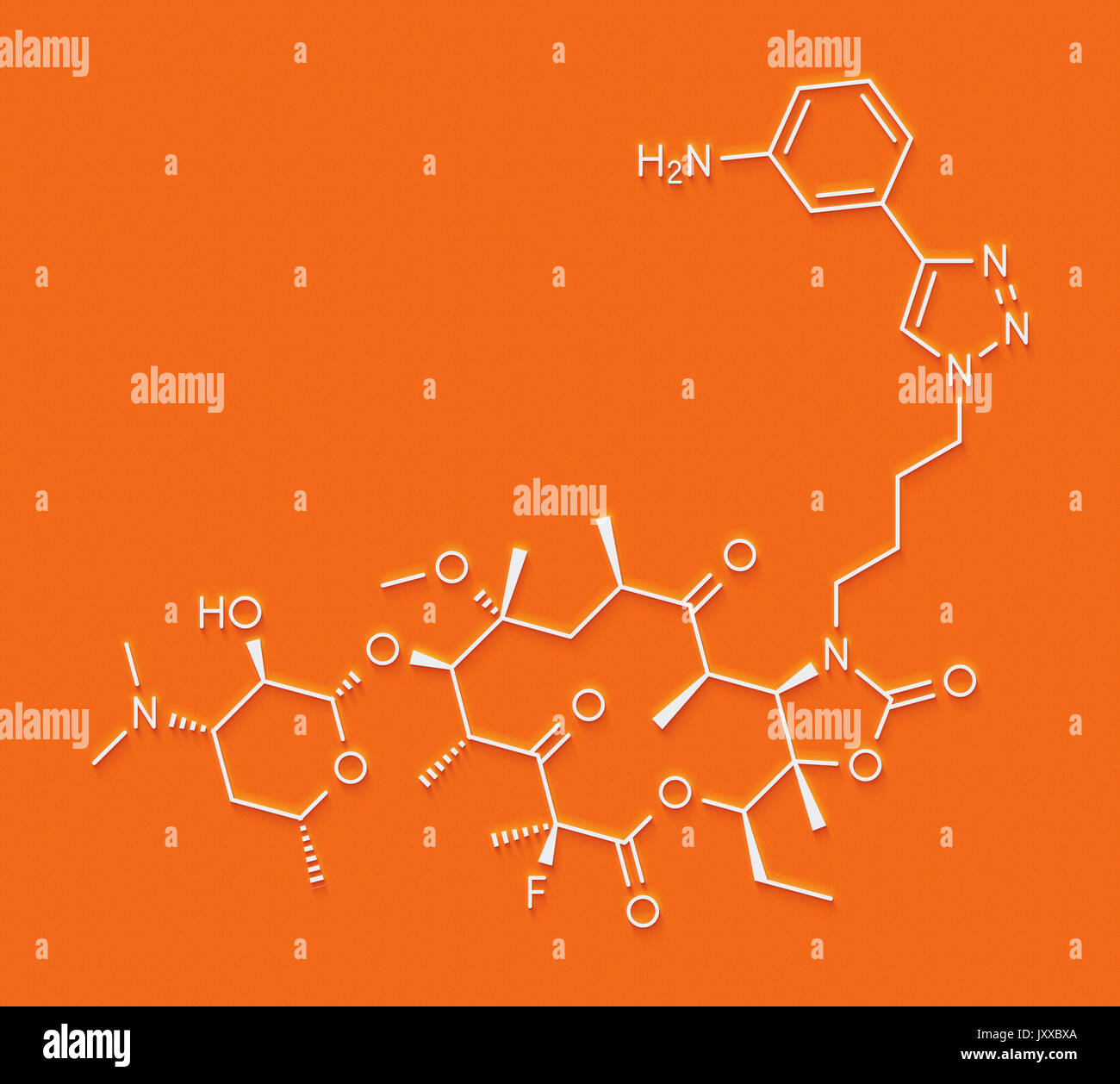 Solithromycin antibiotic drug molecule. Skeletal formula Stock Photo ...