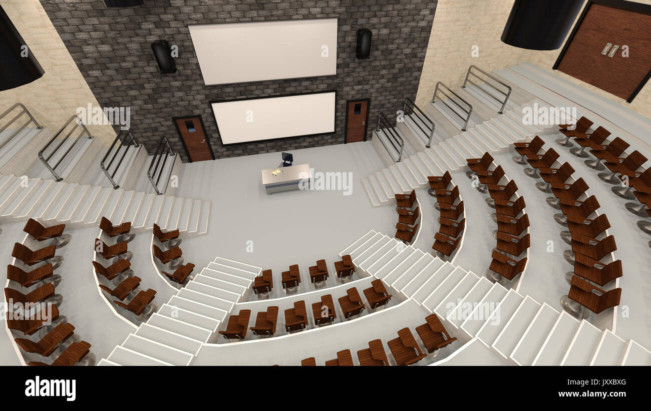 3D rendering of a lecture hall interior Stock Photo - Alamy