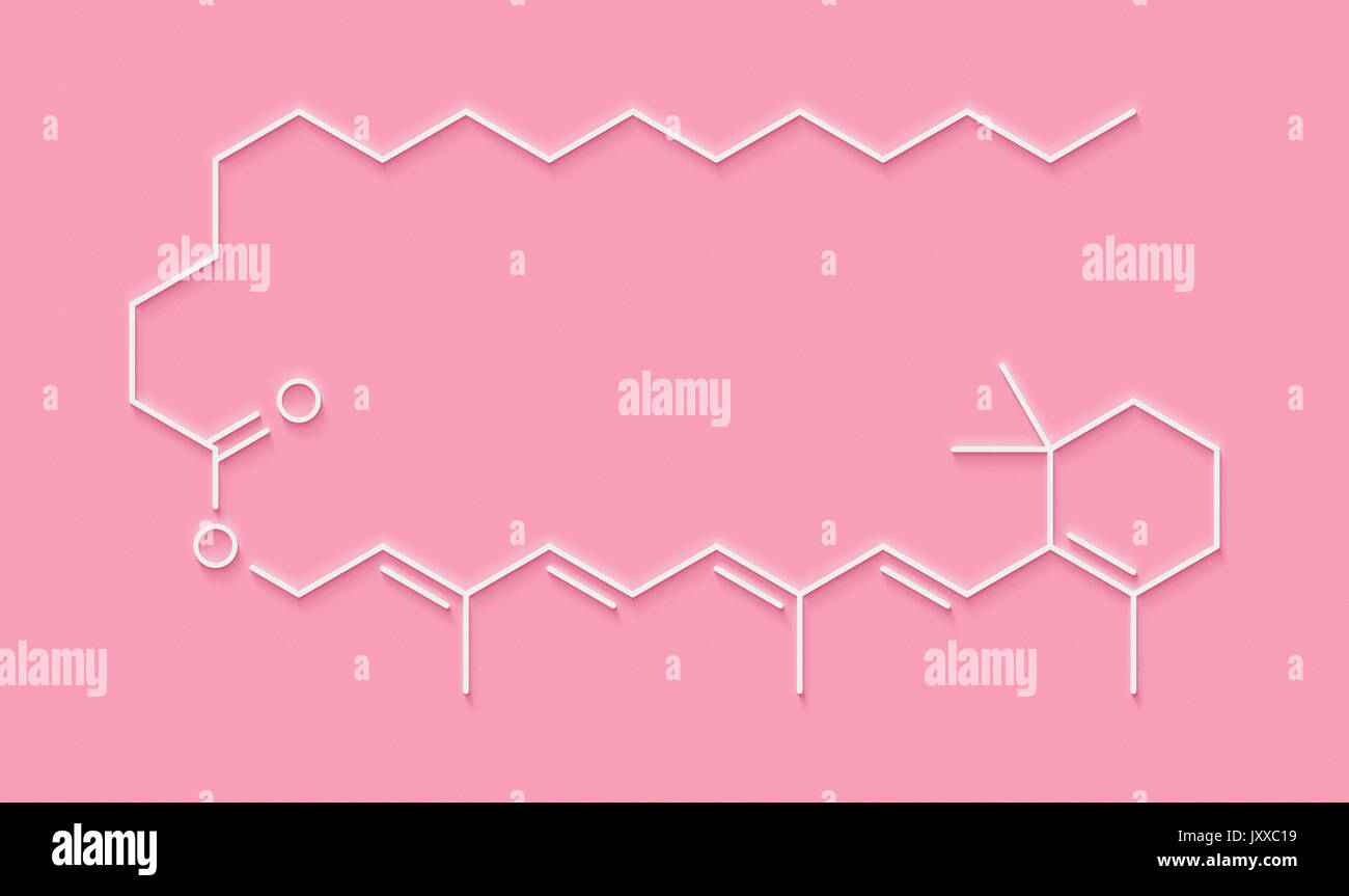 Retinyl palmitate vitamin supplement molecule. Ester of vitamin A ...